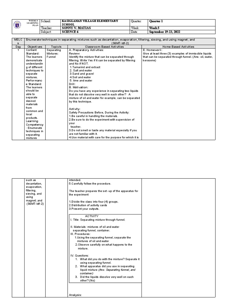 Techniques for Separating Mixtures | PDF | Filtration | Evaporation