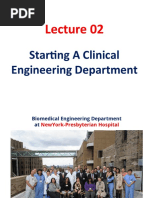 Lecture 02 Part 1 Starting A Clinical Engineering Department | PDF | Health Sciences | Business