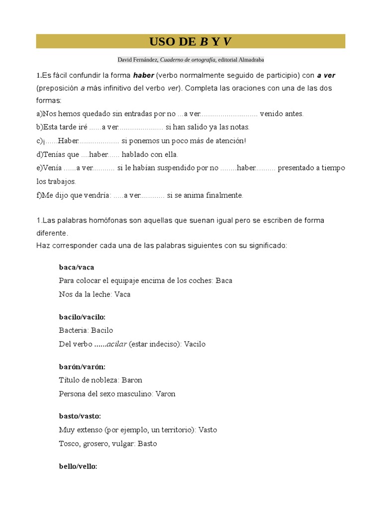 Usodebyv: Baca/vaca | PDF | Lingüística