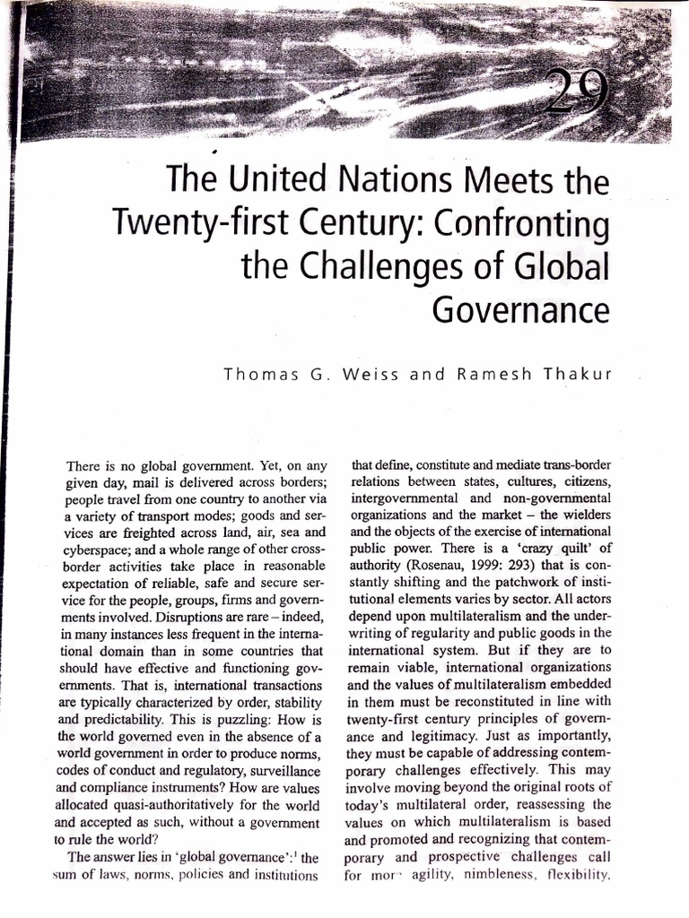 UN Challenges in Global Governance | PDF | Governance | United Nations