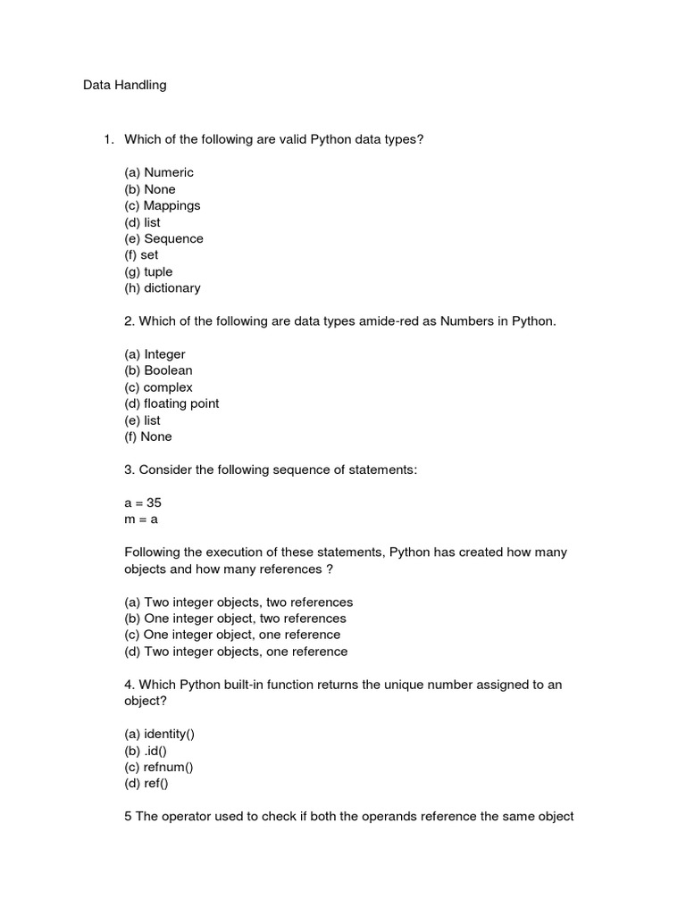 3 Data Handling Pdf Boolean Data Type Data Type