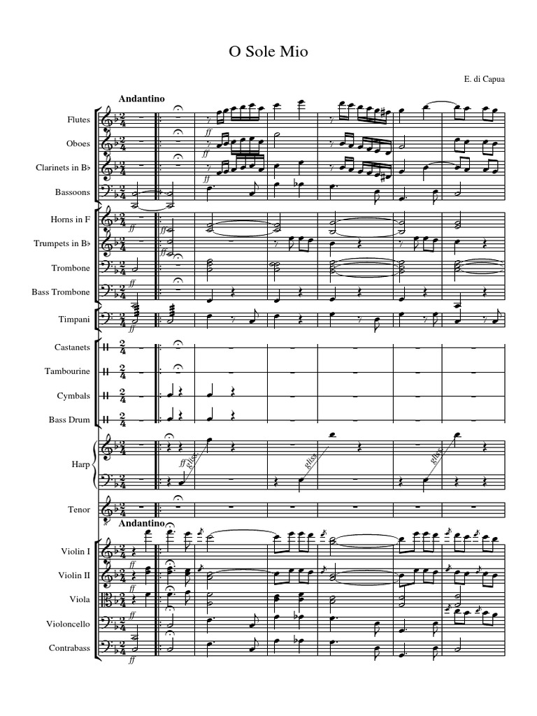 O Sole Mio | PDF | Classical Music | Musical Instruments