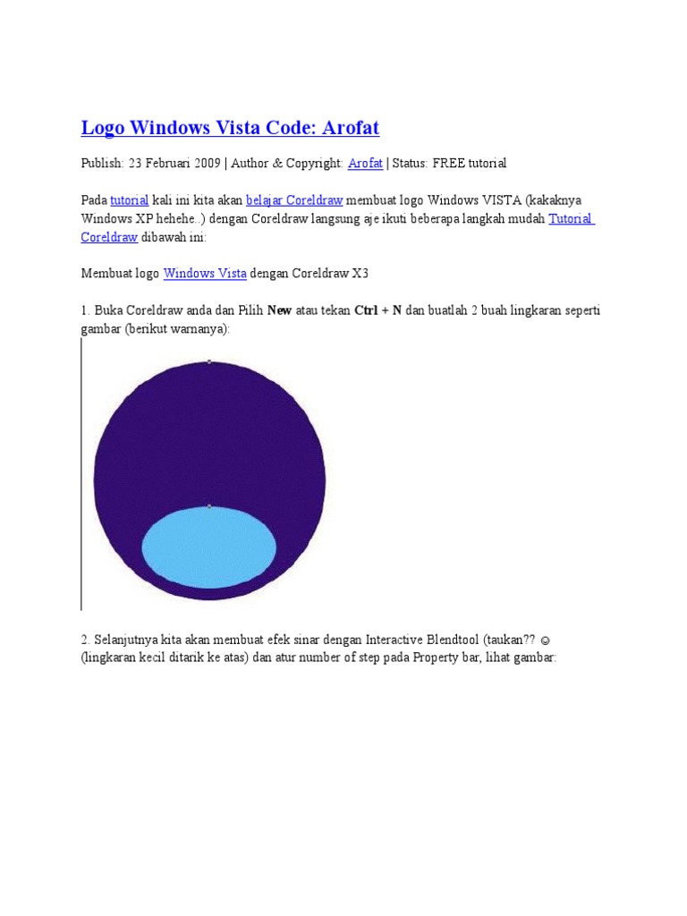 Tutorial Membuat Logo Windows Vista | PDF