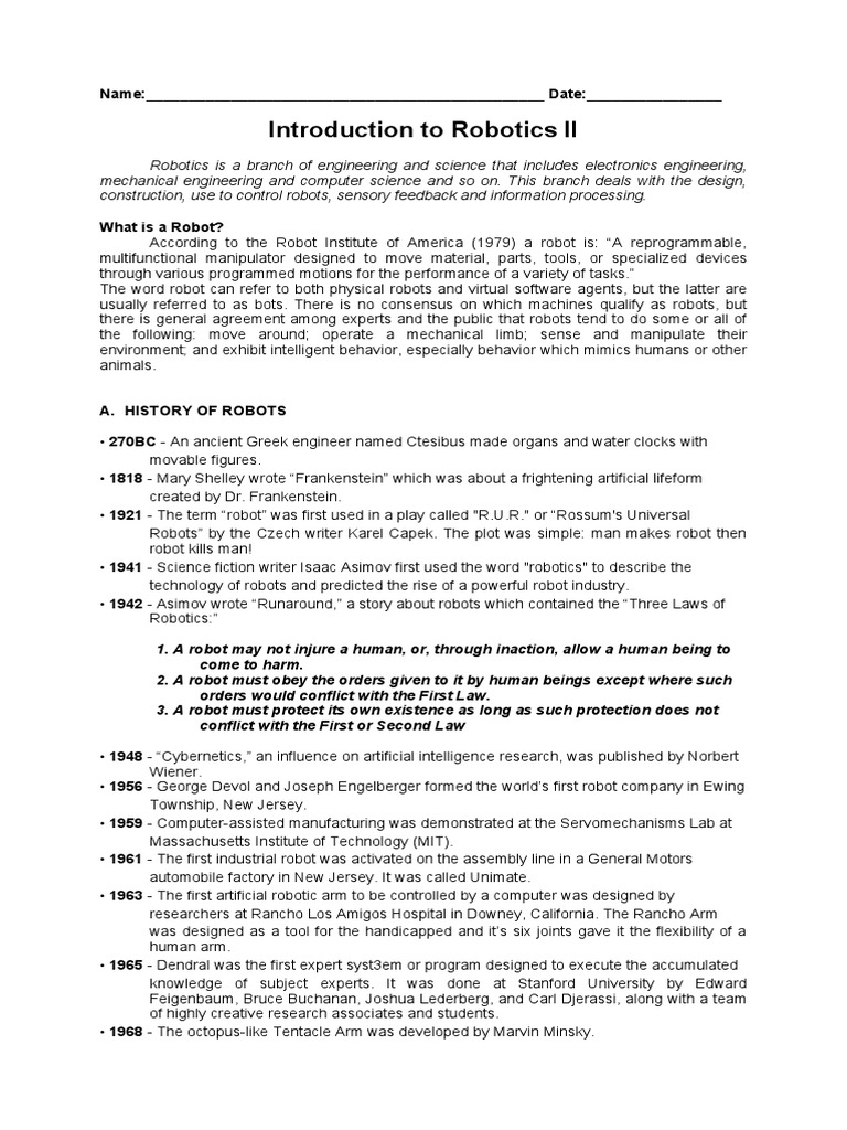 Robotics 10 DLL | PDF | Robot | Robotics
