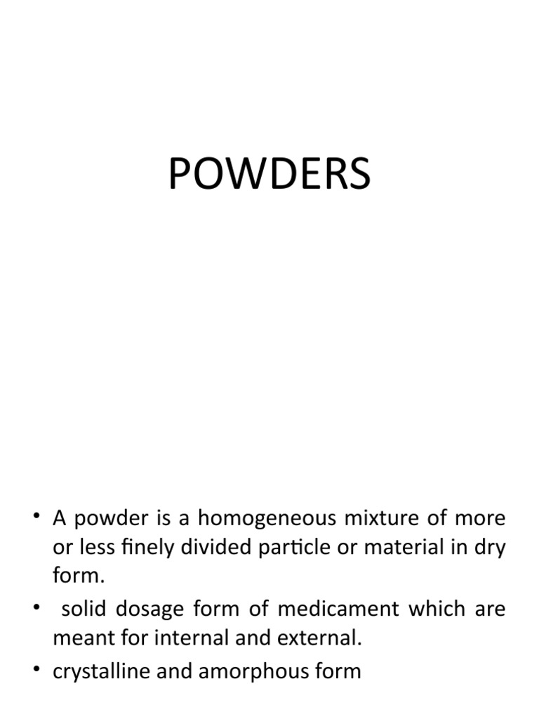 POWDERS | PDF | Snuff (Tobacco) | Dose (Biochemistry)