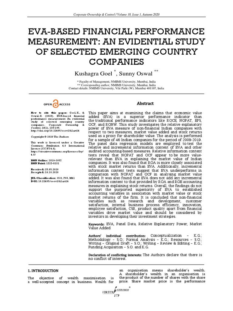 EVA Based Financial Performance Measurem | PDF | Regression Analysis ...