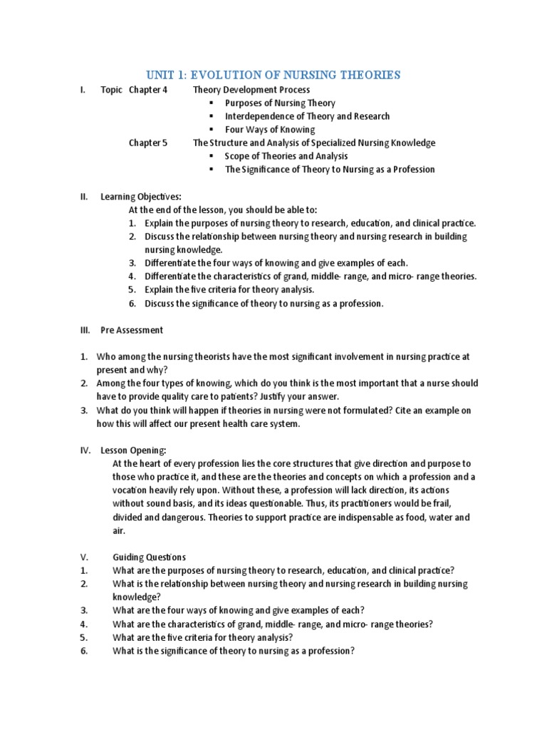 Module-TFN-chapter-4-5-studs 2 | PDF | Theory | Nursing