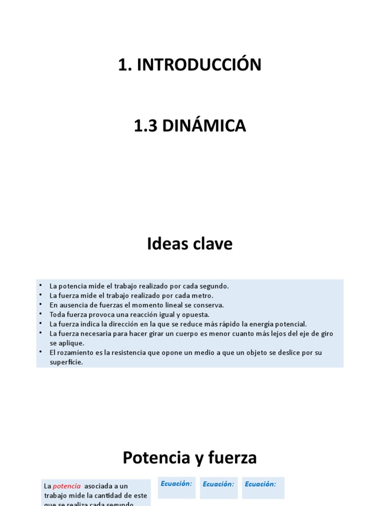Dinámica Física | PDF | Fuerza | Impulso