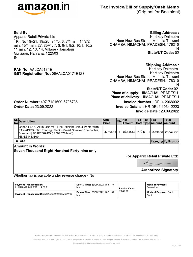 Canonedge POP KNLF20361 | PDF | Invoice | Payments