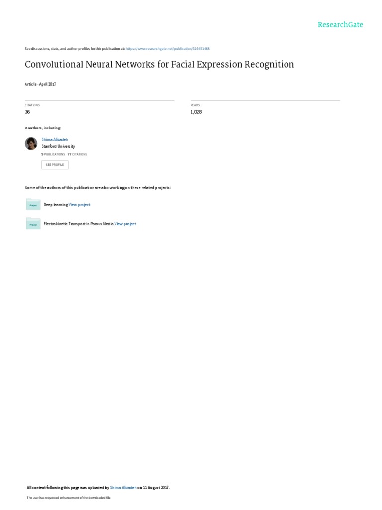 Convolutional Neural Networks For Facial Expressio Pdf Cognitive