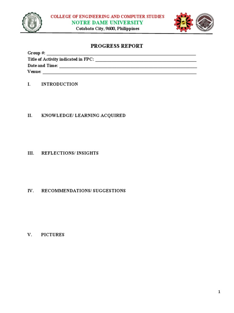 NSTP Progress Report Template | PDF