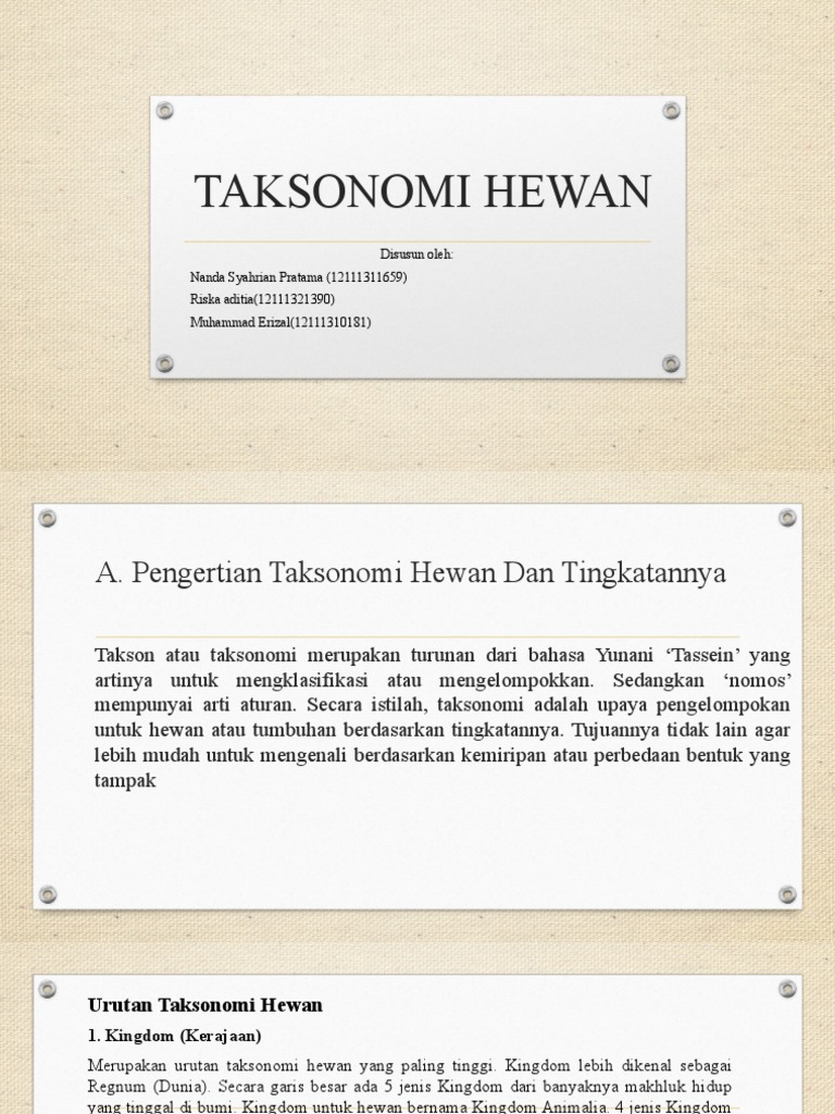 Taksonomi Hewan | PDF