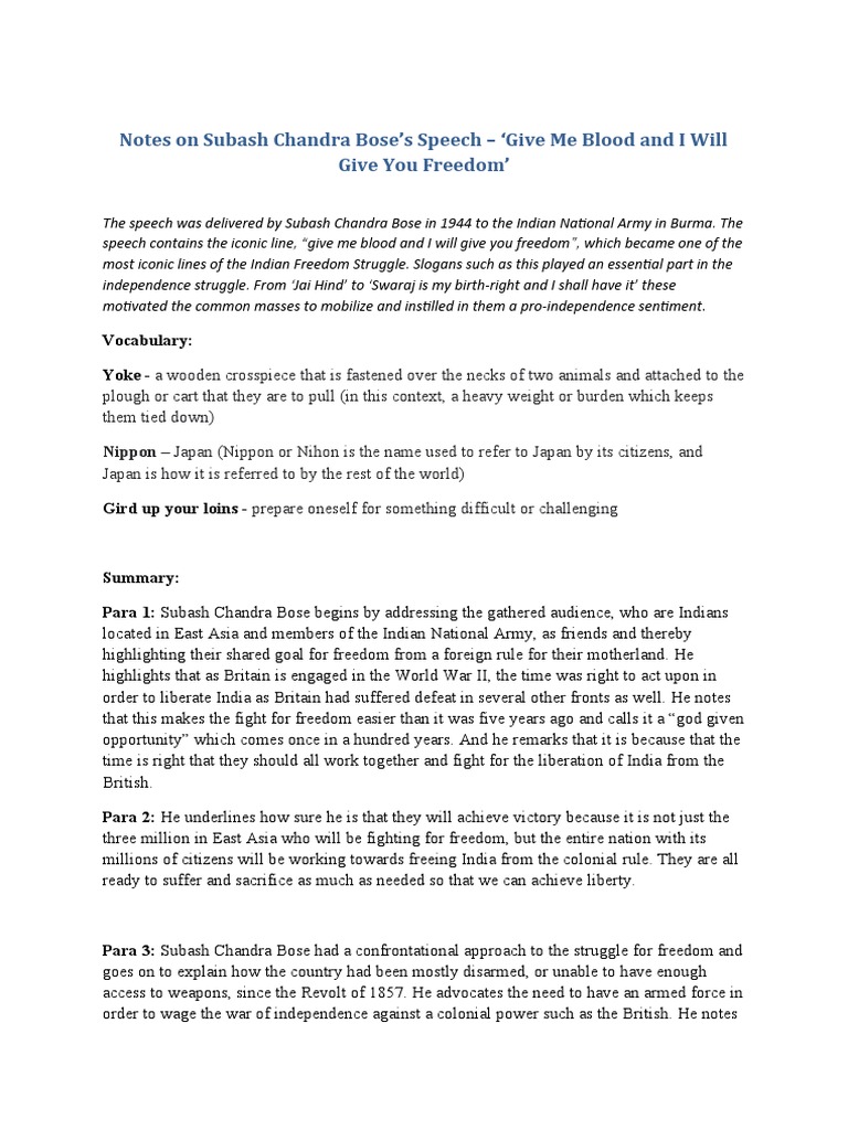 Notes On Subash Chandra Bose | PDF | Conflicts | International Relations Notes On Subash Chandra Bose | PDF | Conflicts | International Relations