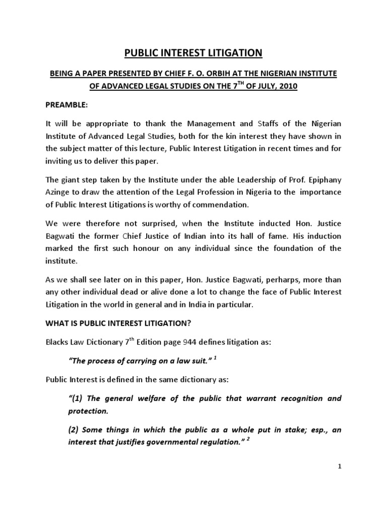 Public Interest Litigation | Standing (Law) | Judiciaries