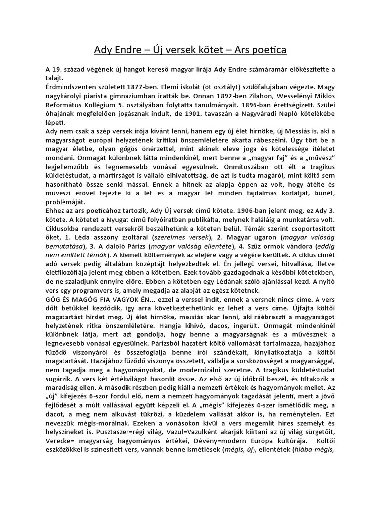 Ady Endre 1 | PDF
