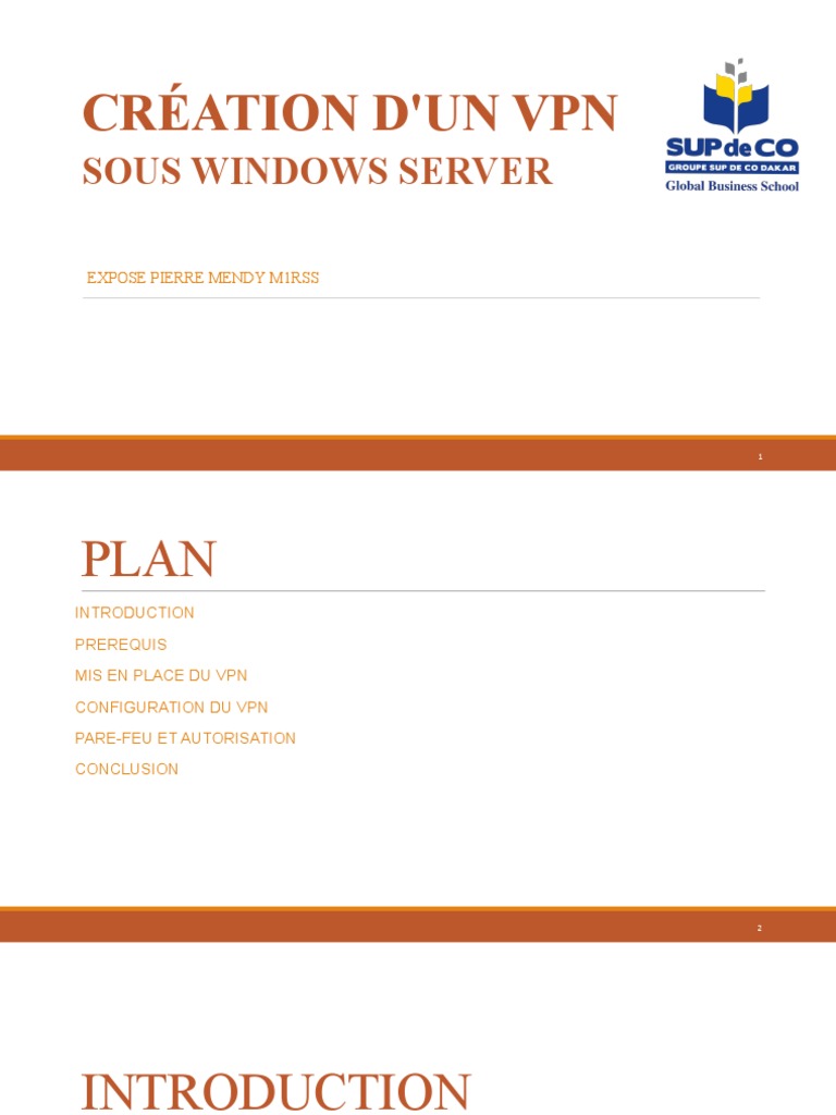 Pierre Mendy Expose | PDF | Réseau privé virtuel | Serveur (Informatique)