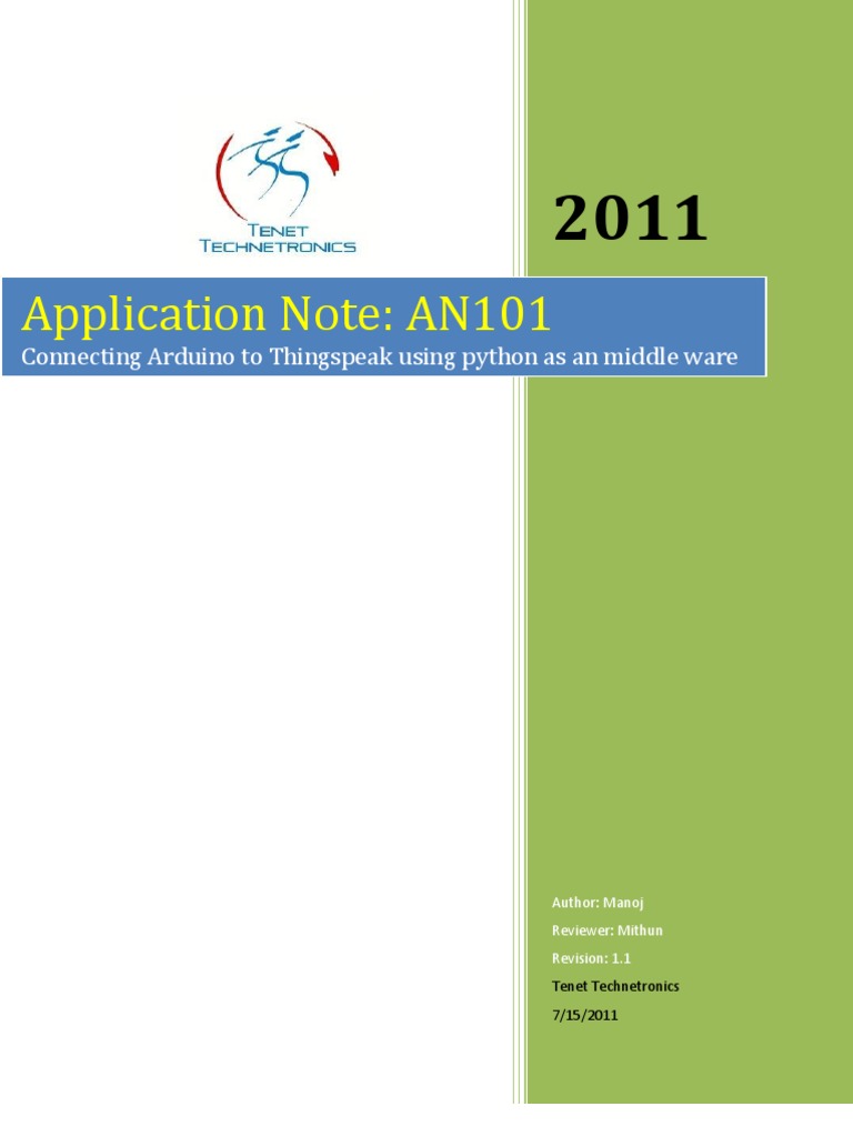 Connecting Arduino To Thingspeak Using Python As An Middle Ware Pdf Arduino Python