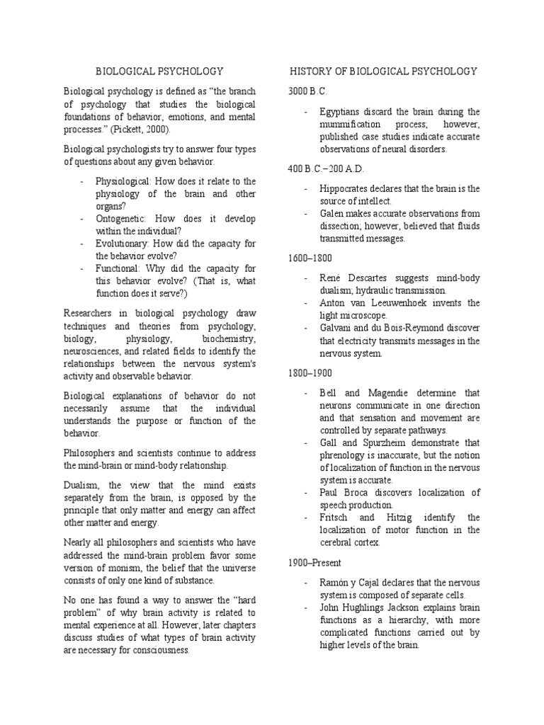 Biological Psychology | PDF | Magnetoencephalography | Brain