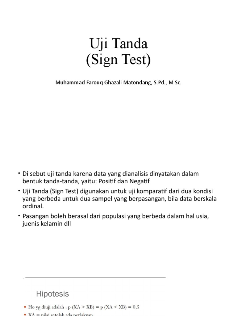 Uji Tanda Sign Test | PDF