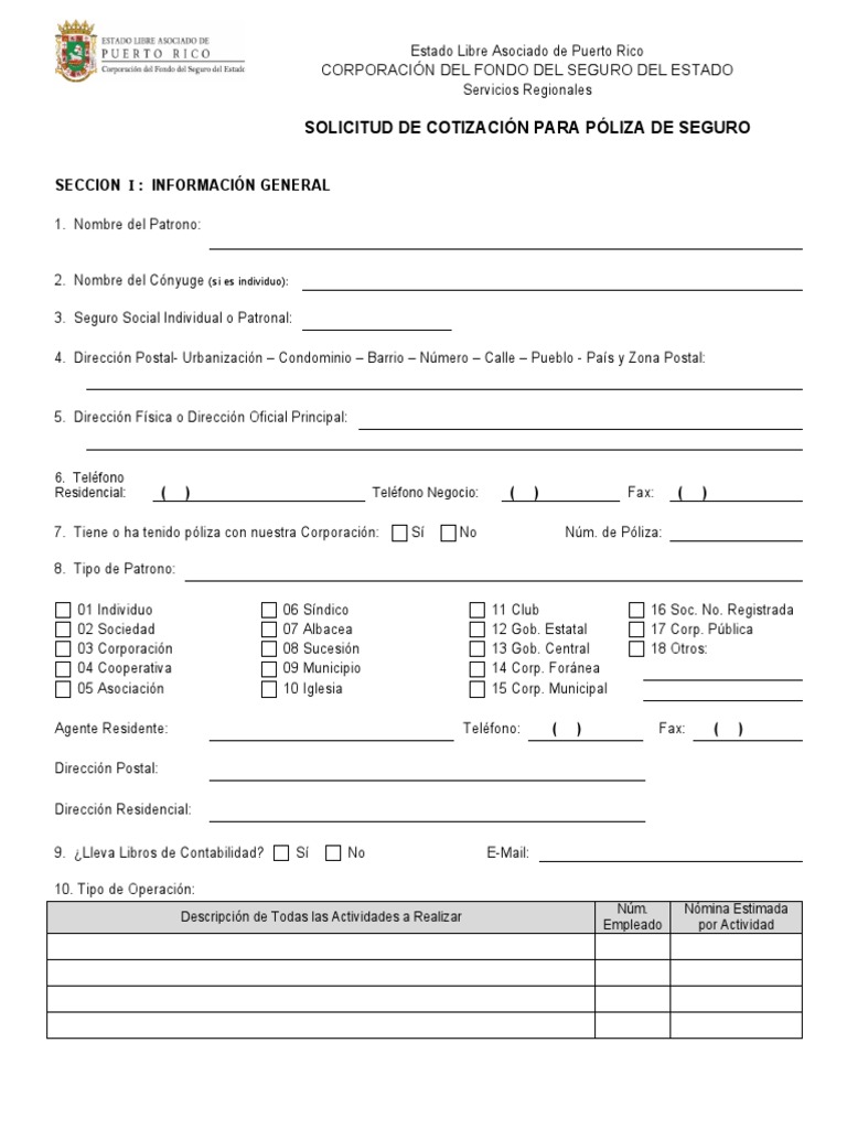 Solicitud de Cotización para Póliza de Seguro 65583 | PDF | Seguro | Póliza de seguros