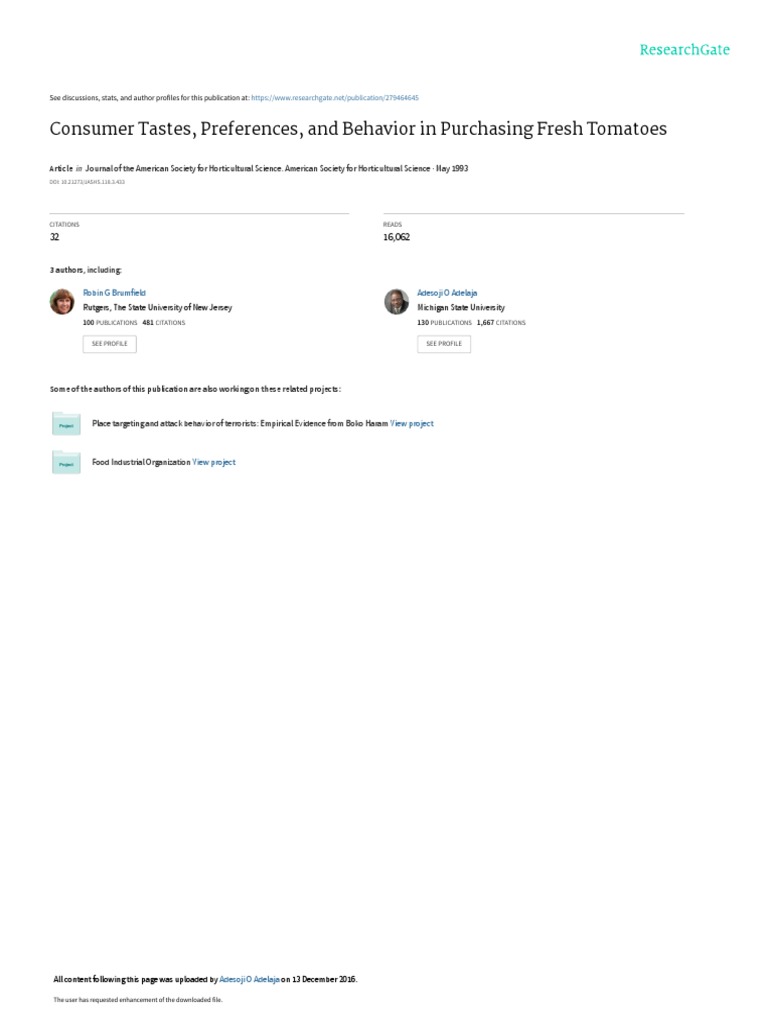 Consumer Tastes Preferences and Behavior in Purcha | Download Free PDF ...