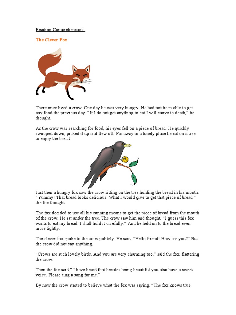 Reading Comprehension - THE CLEVER FOX | PDF