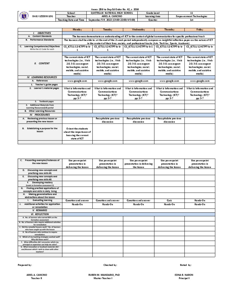DLL 2022-2023 | PDF | Educational Technology | Learning