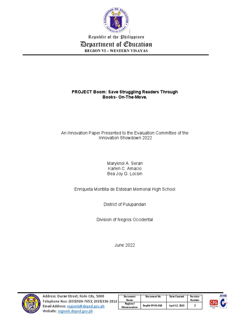 District Innovation Paper 2022 | PDF | Libraries | Literacy