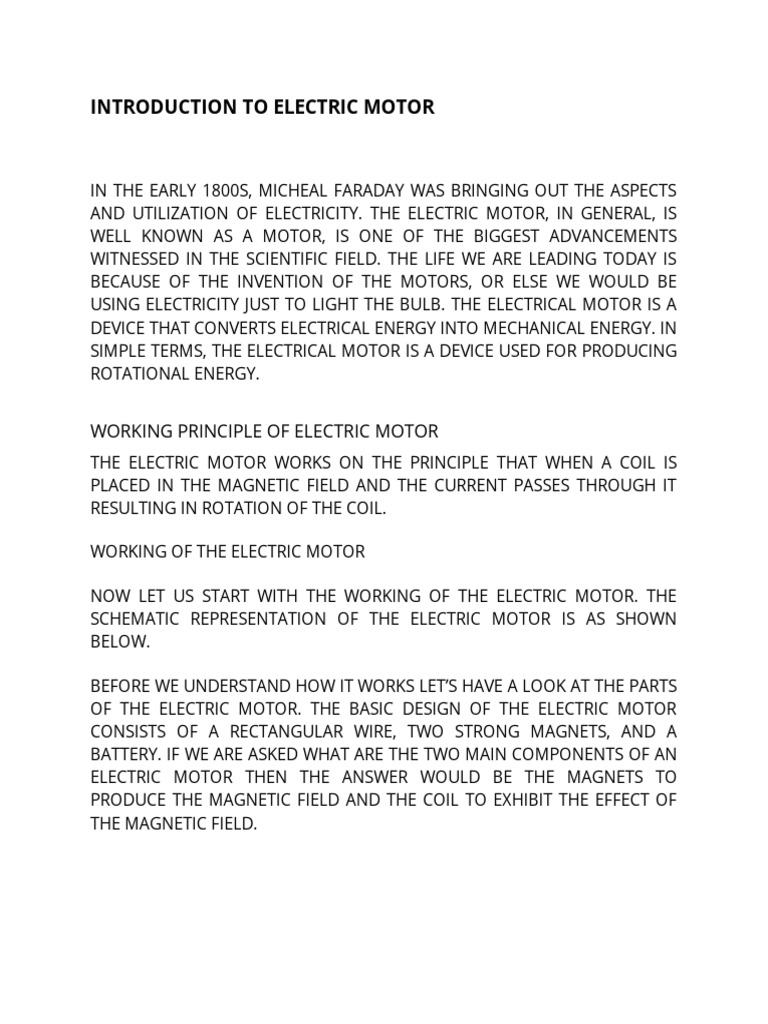 Electric Motors: A Beginner's Guide | PDF | Electric Motor | Electric Power