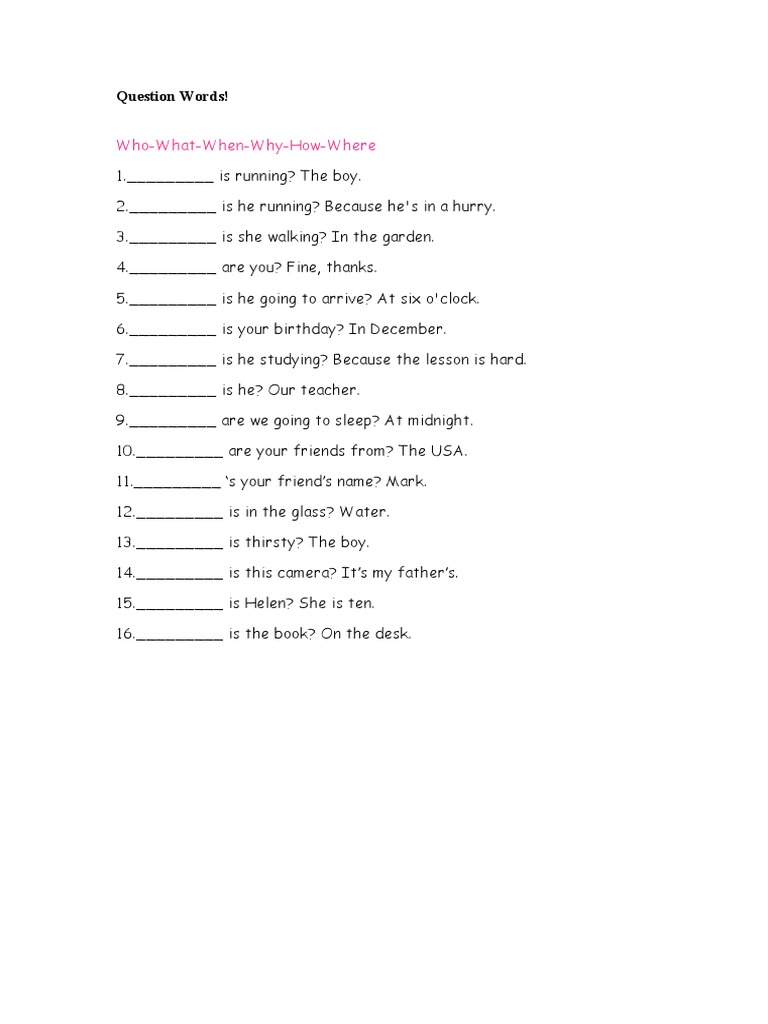 WH Questions | PDF