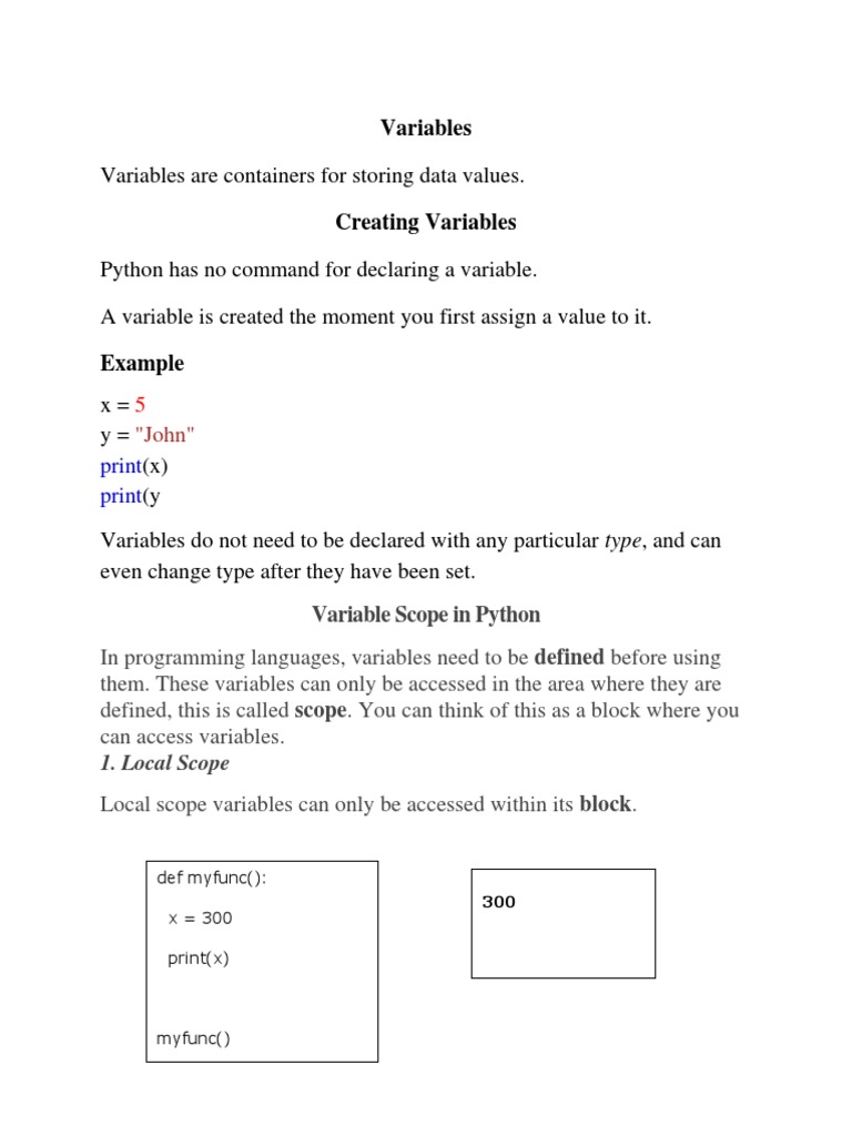Variables and Scope of Variable | PDF