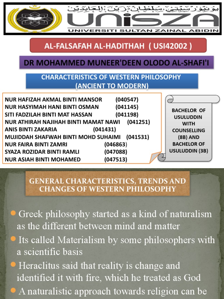 Characteristics of Western Philosophy | PDF | Modern Philosophy | Age ...
