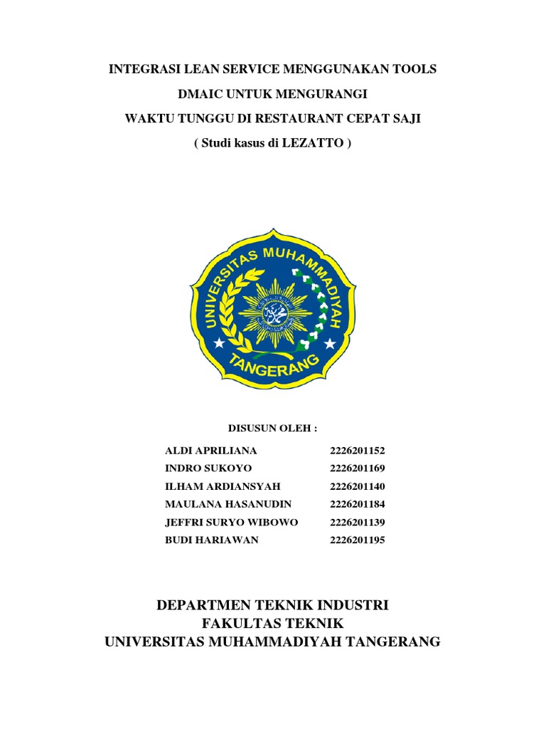 Integrasi Lean Service Dengan Tools Dmaic Resto Lezatto. | PDF