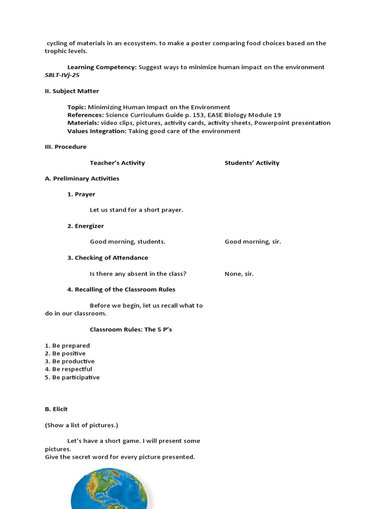 Detailed Lesson Plan in Science 8 | PDF | Climate Change | Natural ...
