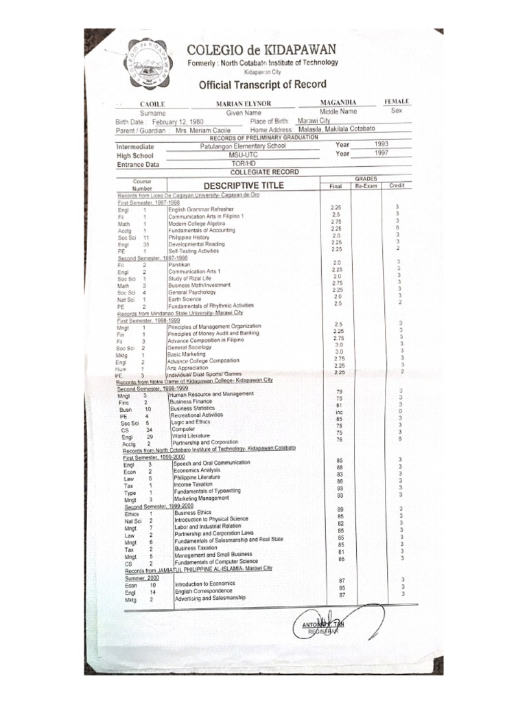 COLEGIO de KIDAPAWAN 2 | PDF
