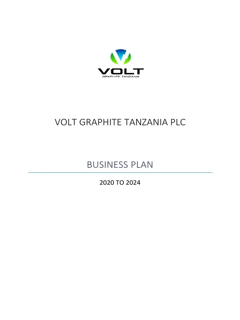Volt Graphite Tanzania Business Plan 2020-To-2024 | PDF | Tanzania | Mining
