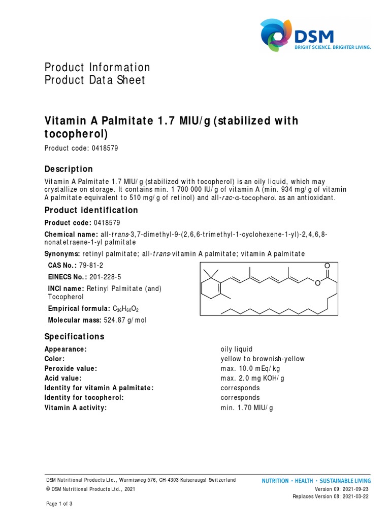 Basf Dl-Alpha-Tocopherol Care Technical Data Sheet – HR und Datenschutz