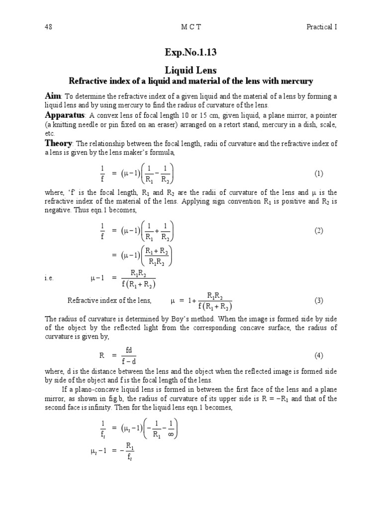 Practical Paper-1 - Continued | PDF | Compass | Refractive Index