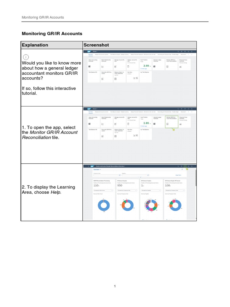 Monitoring GR IR Accounts SAP | PDF | Debits And Credits | Software ...
