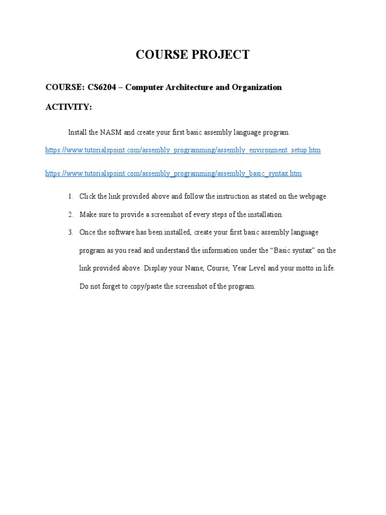 CS6204 - Computer Architecture and Organization | PDF