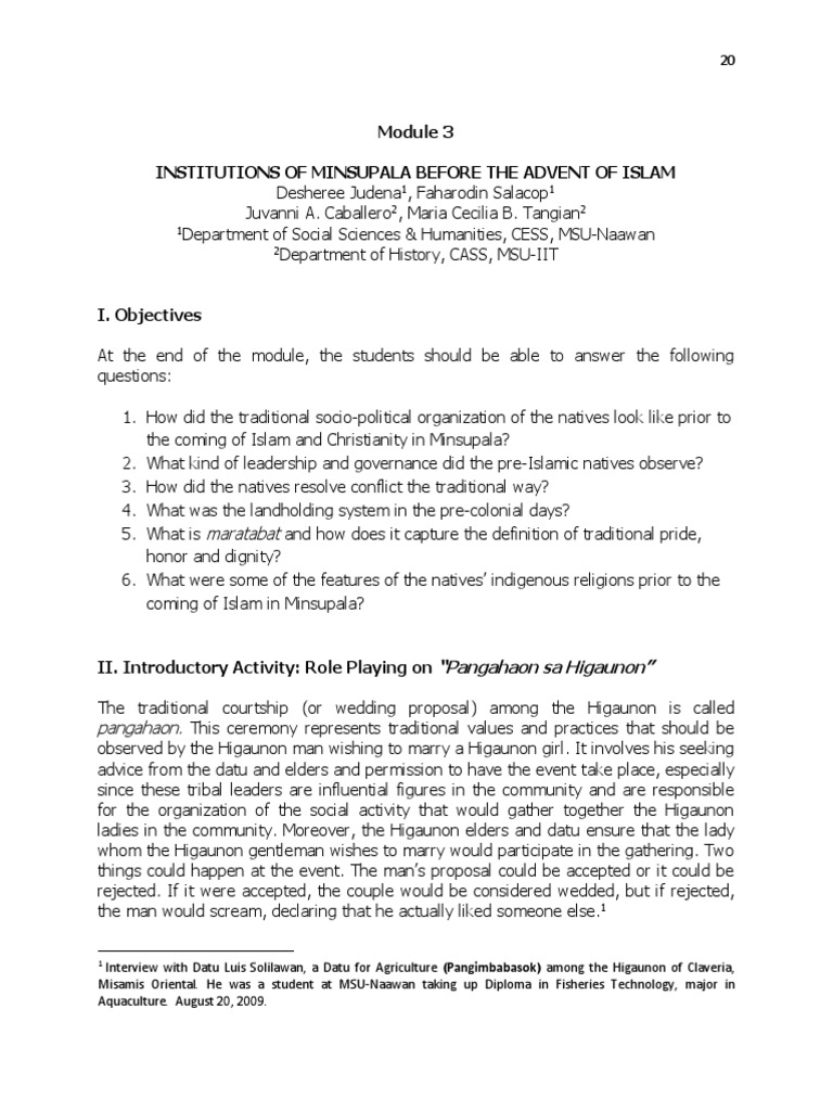 Module 3 Pre Colonial Institutions 2 | PDF | Philippines