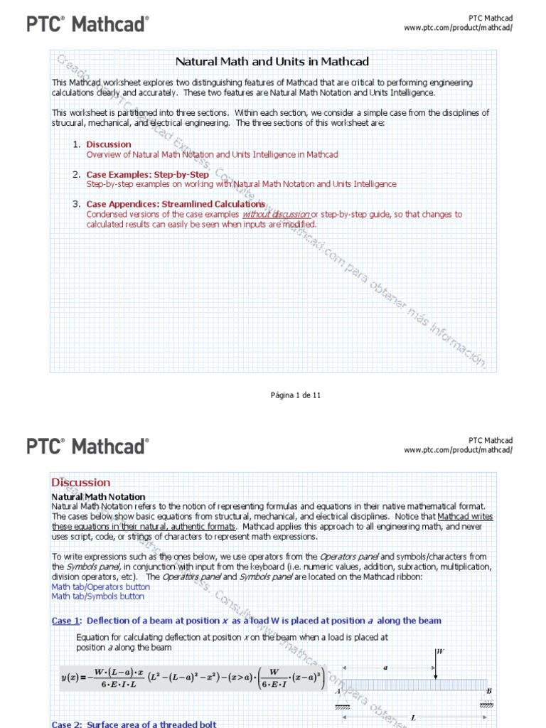 Natural Maths And Units In Mathcad Download Free Pdf Mathematics