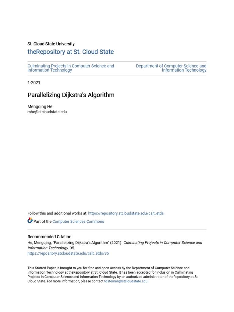 Parallelizing Dijkstras Algorithm | PDF | Parallel Computing | Message ... Parallelizing Dijkstras Algorithm | PDF | Parallel Computing | Message ...