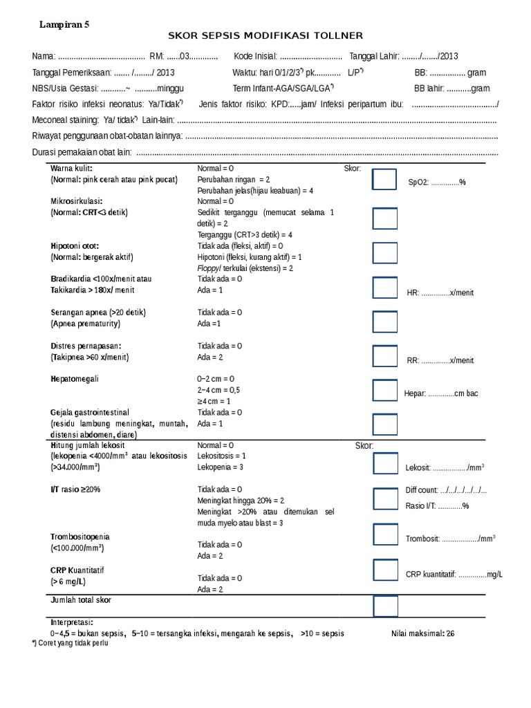 Tollner Skor Sepsis | PDF