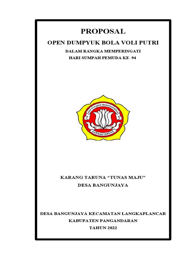 Proposal Open Dumpyuk Volley Ball Putri | PDF