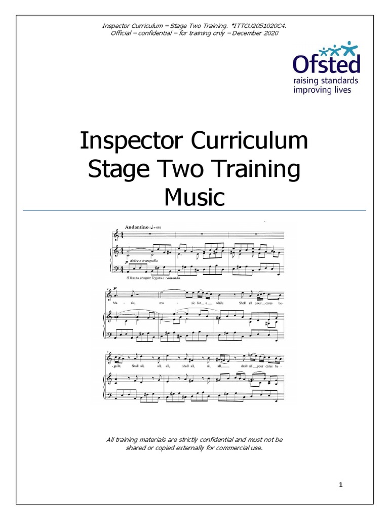 Stage Two Music Inspector Training Guide | PDF | Curriculum | Singing