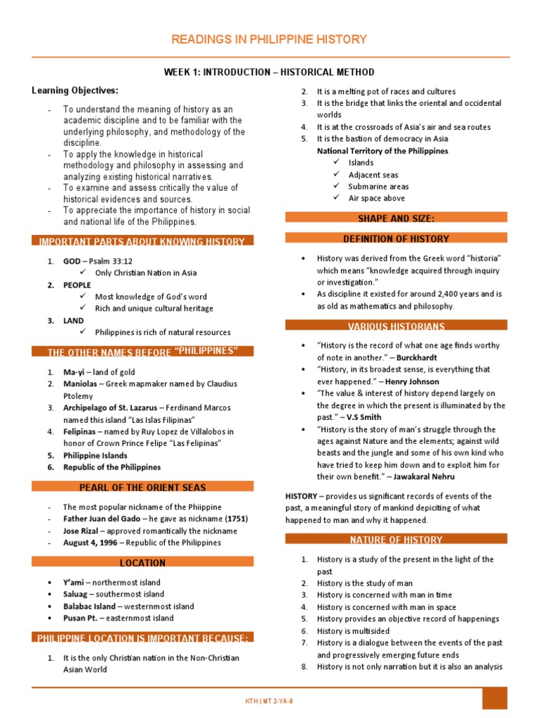 Riph - Week 1 - Introduction - Historical Method | PDF | Primary ...