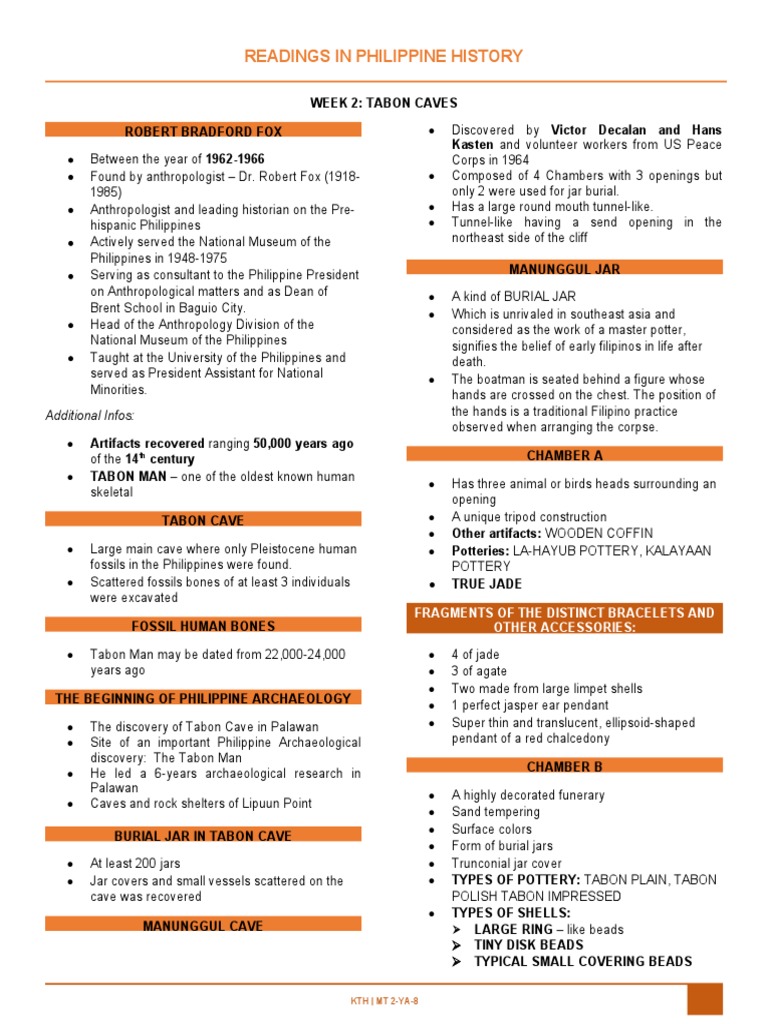Philippine History: Tabon Caves & Katipunan | PDF | Philippines