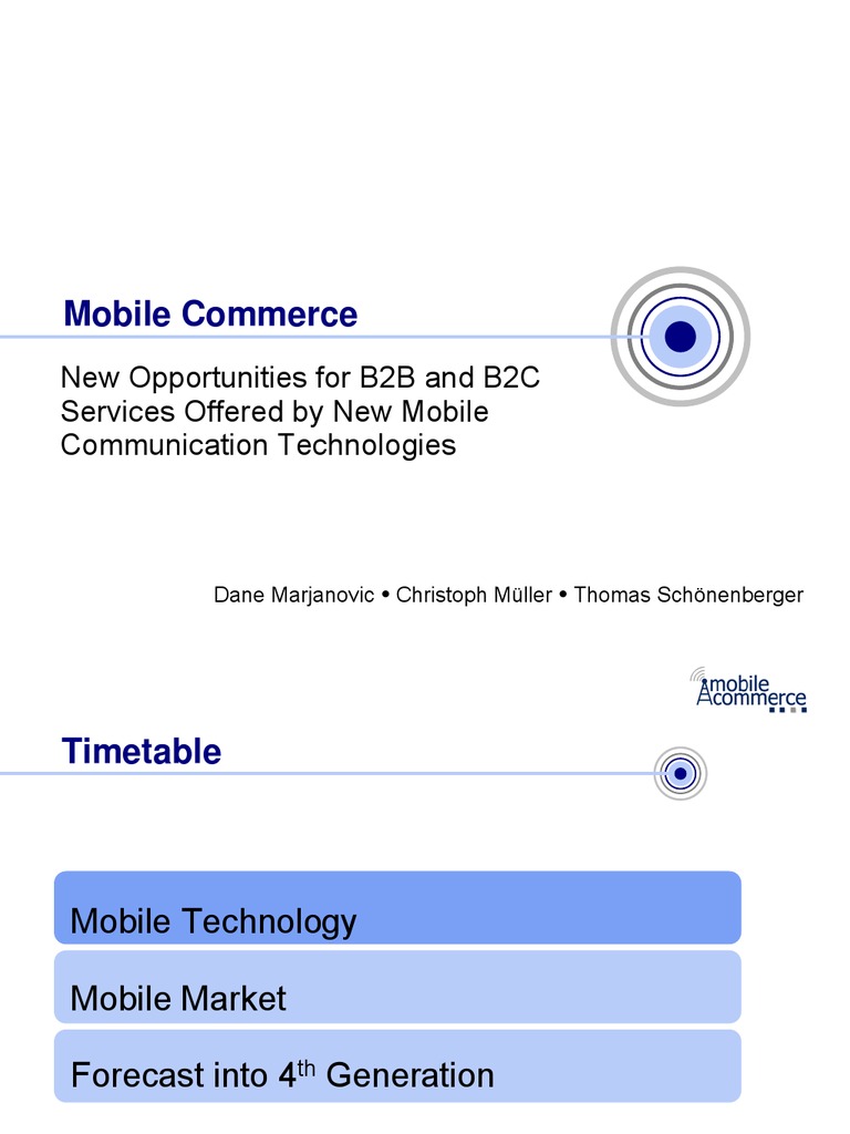 Mobile Commerce: New Opportunities For B2B and B2C Services Offered by ...