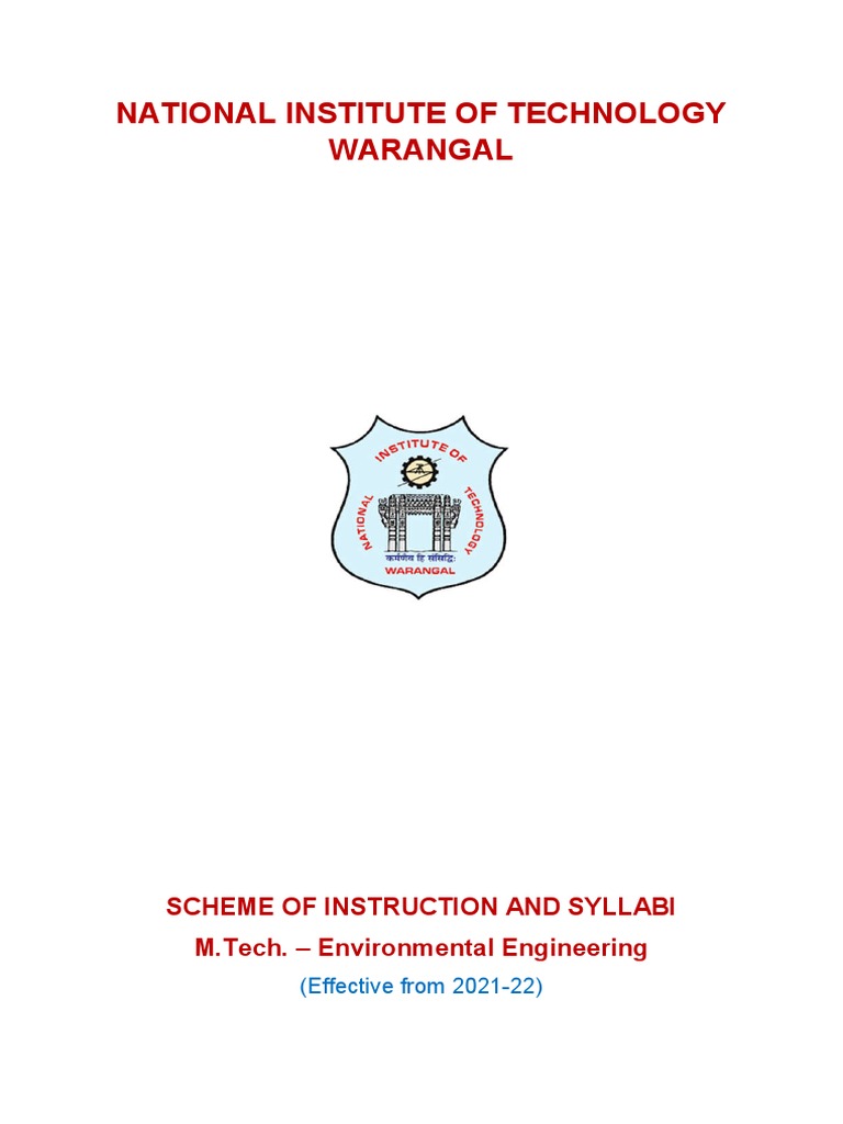 M.Tech Environmental Engineering Syllabus | PDF | Municipal Solid Waste | Chemical Equilibrium